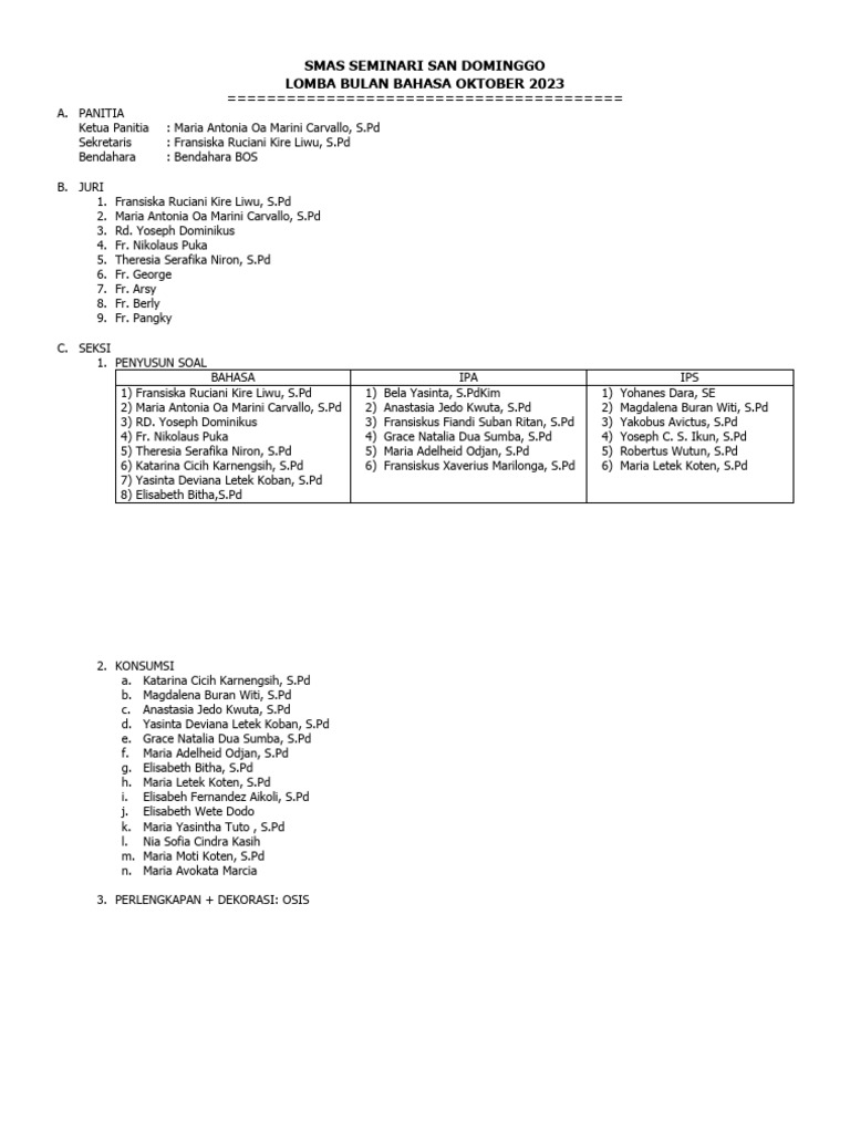 Lomba Bulan Bahasa 2023 | PDF