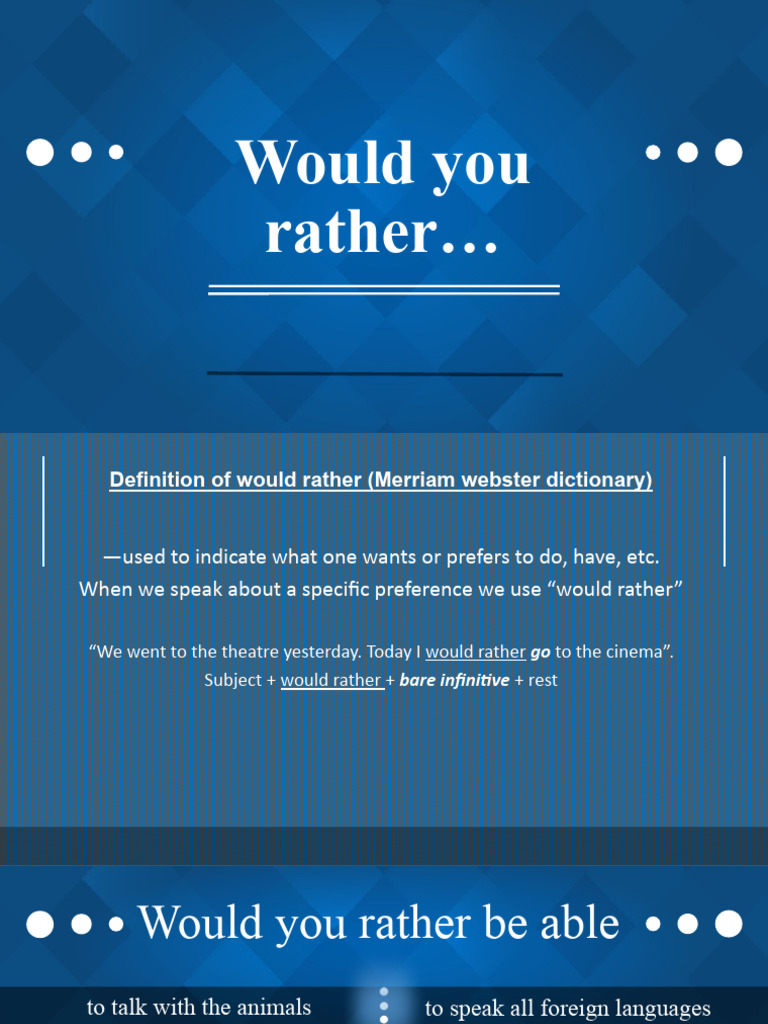 Would You Rather Game | PDF