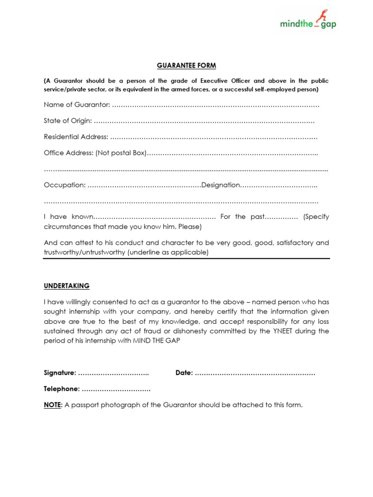 Guarantee Form | PDF