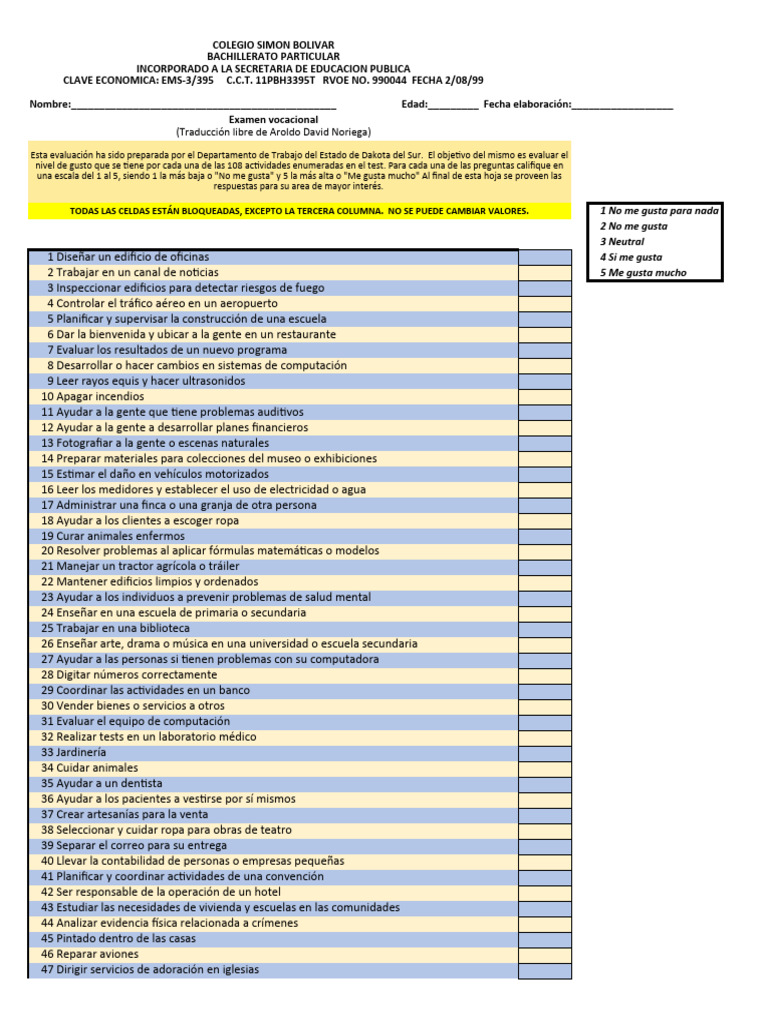 Test de Holland | PDF
