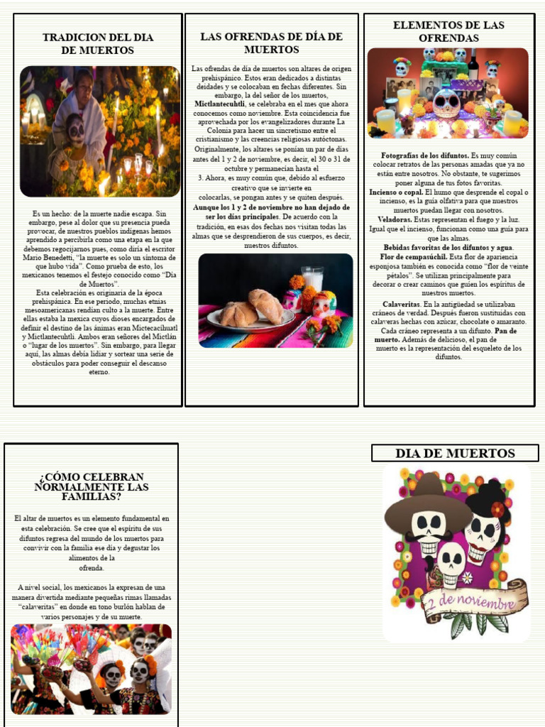 Triptico Del Dia de Los Muertos | PDF