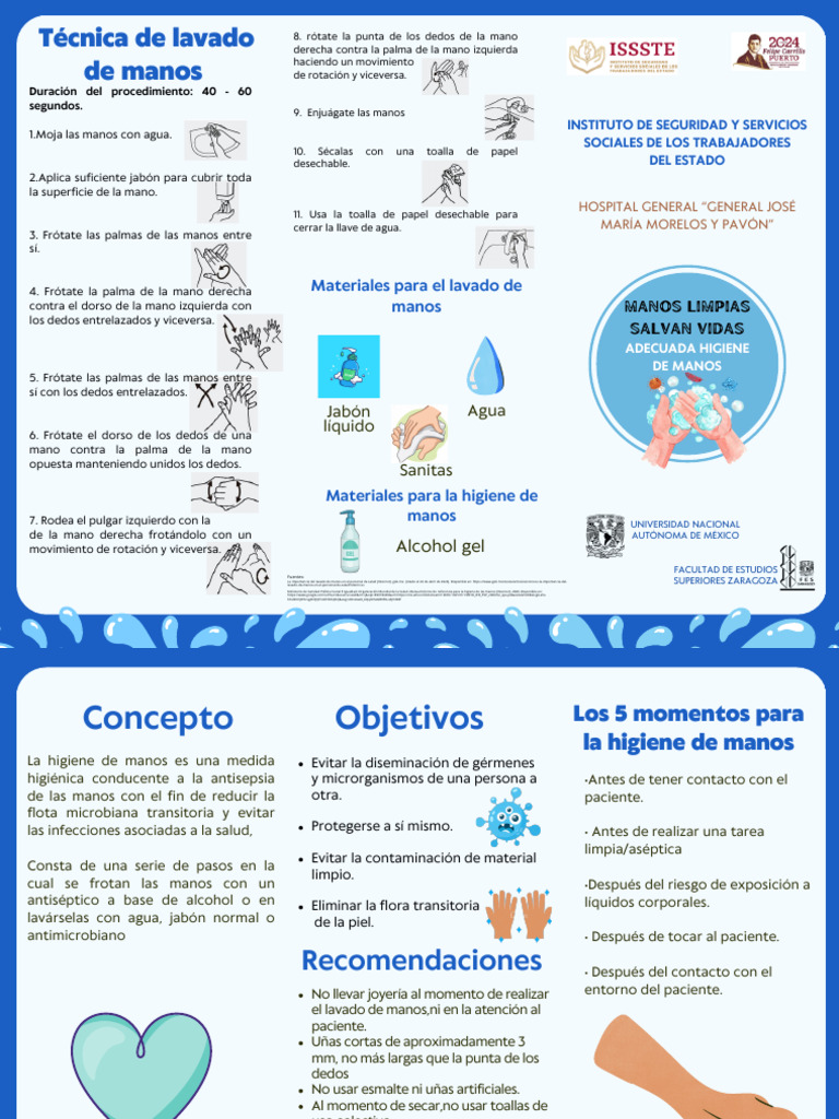 Triptico Lavado de Manos | PDF | Lavado de manos | Especialidades Medicas