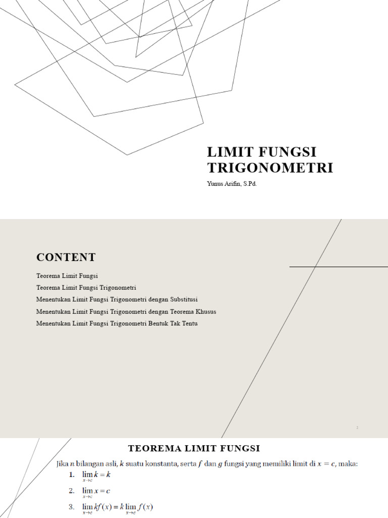 1 PPT Limit Fungsi Trigonometri | PDF