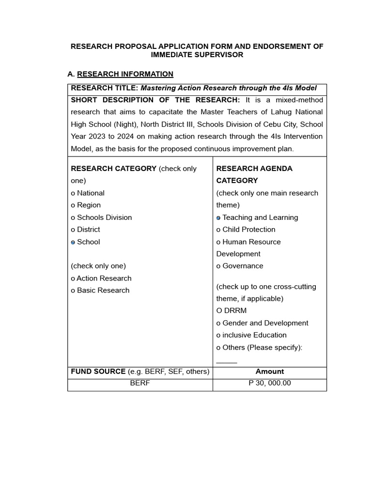 ACTION RESEARCH - 4is - MODEL | PDF | Innovation | Data