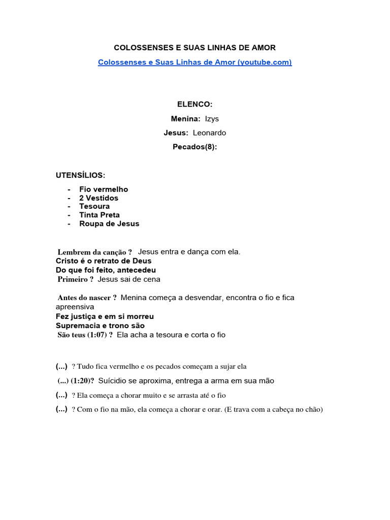 Script Colossenses e Suas Linhas de Amor | PDF