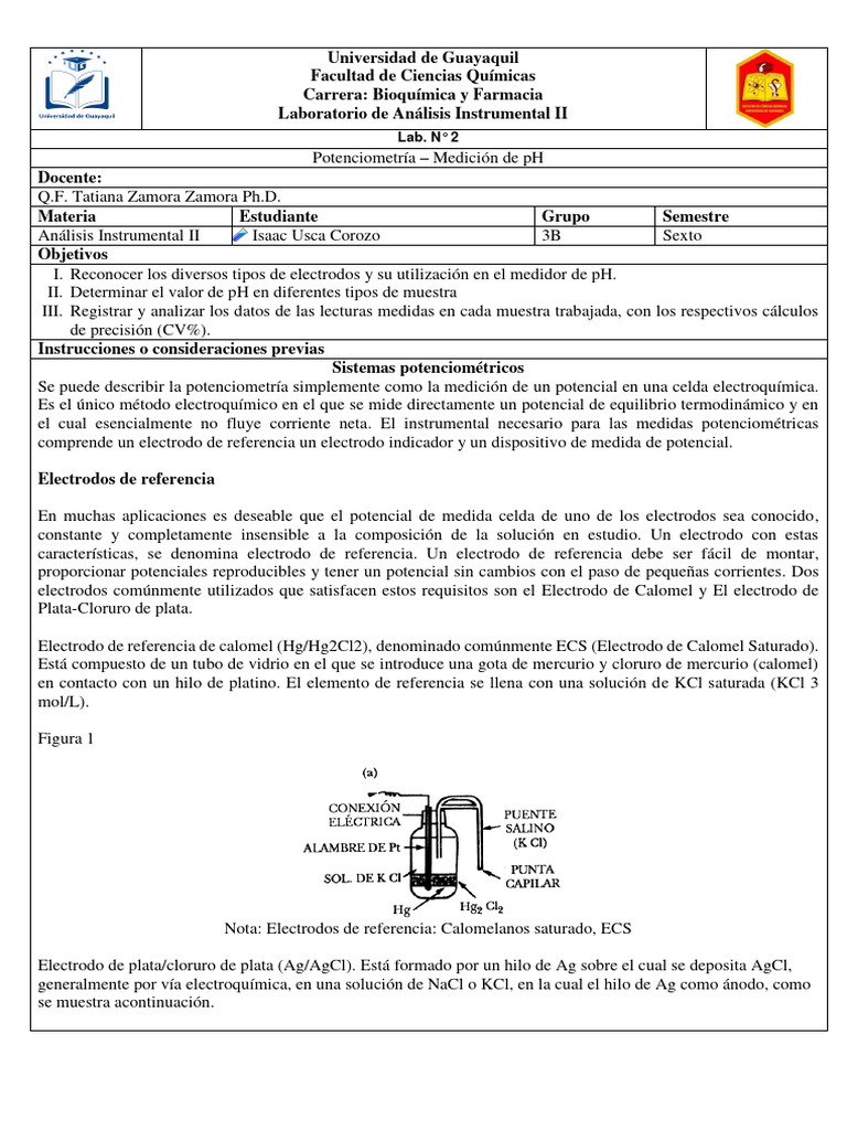 Informe de Potenciometría | PDF | Calibración | Ph