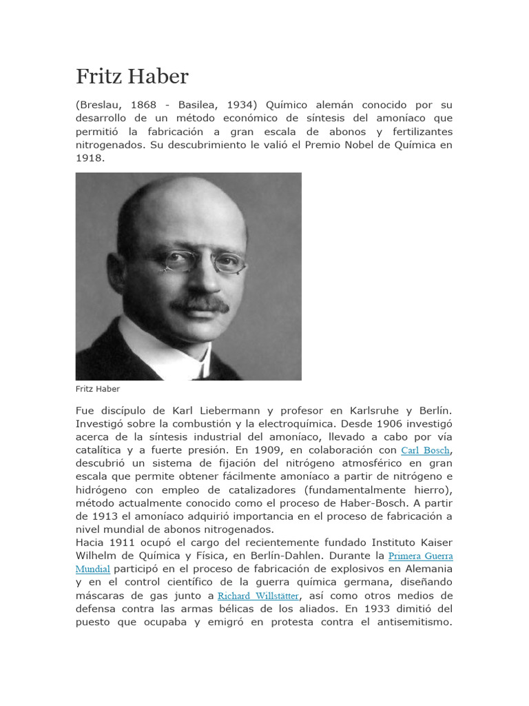 Fritz Haber | PDF | Arte