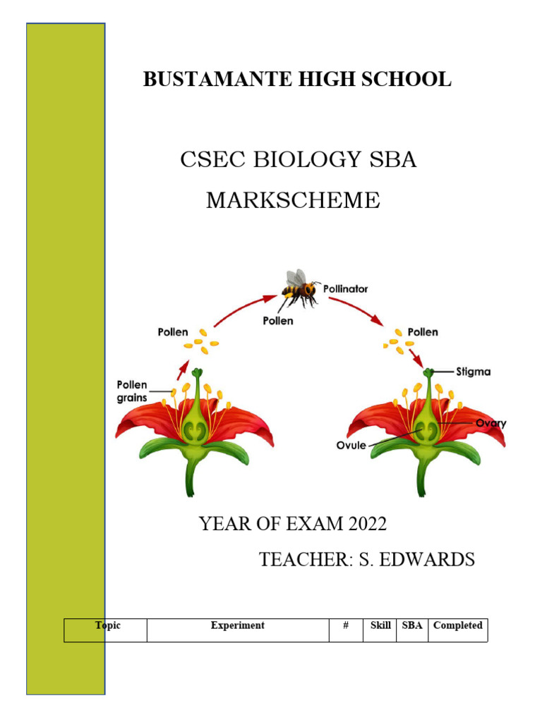 Csec Biology Sba Markscheme 2022 | PDF | Natural Selection | Photosynthesis