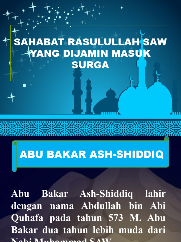 Sahabat Nabi: Abu Bakar & Umar | PDF | Agama & Spiritualitas