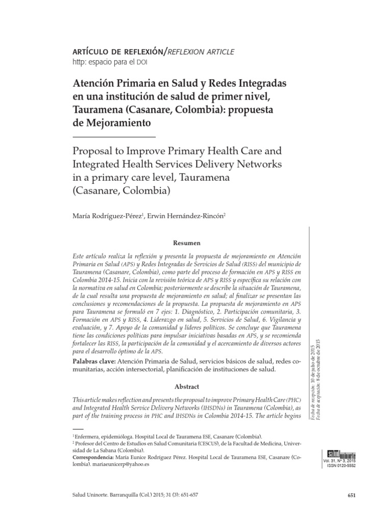 RIPSS Poblacion Tauramena | PDF | Hospital | Programas sociales