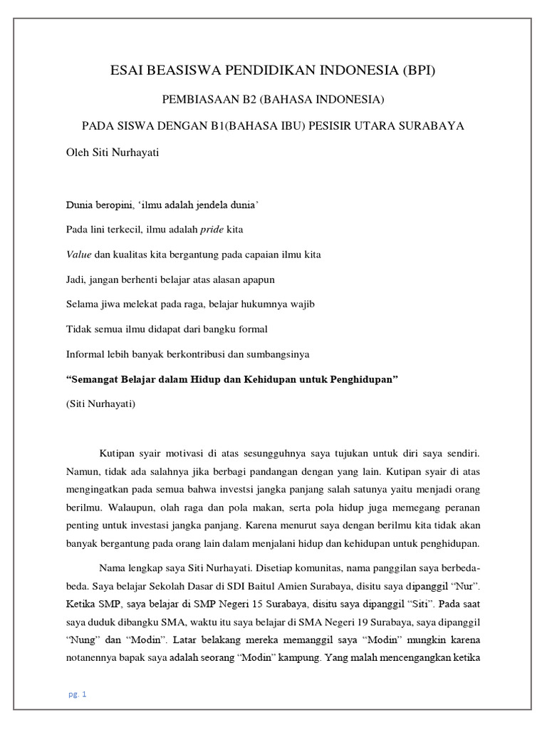 Motivasi Beasiswa S2 BPI | PDF | Kesehatan Holistik