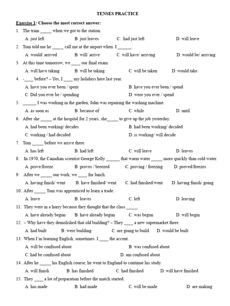 English Tenses Quiz | PDF