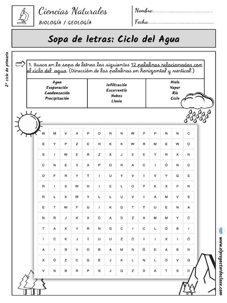 Sopa de Letras Ciclo Del Agua - Compressed | PDF