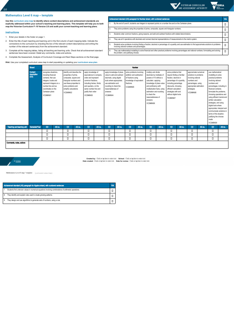 CAM MathematicsV2 Lev6 Template | PDF | Numbers | Statistics