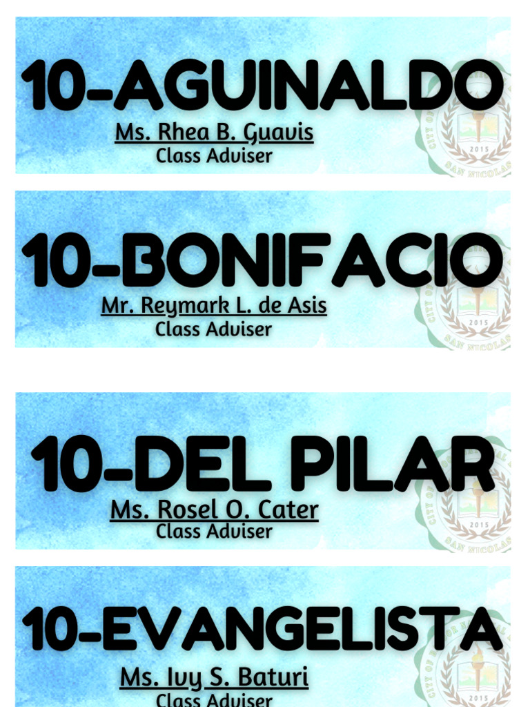 Classroom Label | PDF