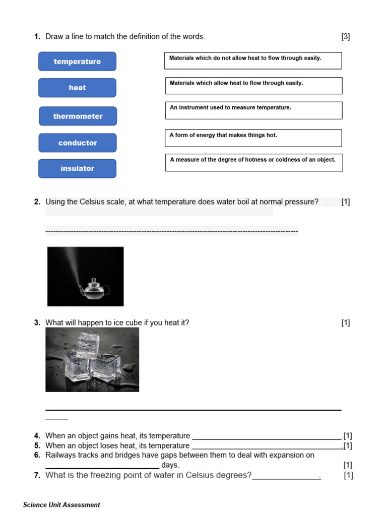 Unit Assessment - Heat Energy | PDF | Heat Transfer | Heat