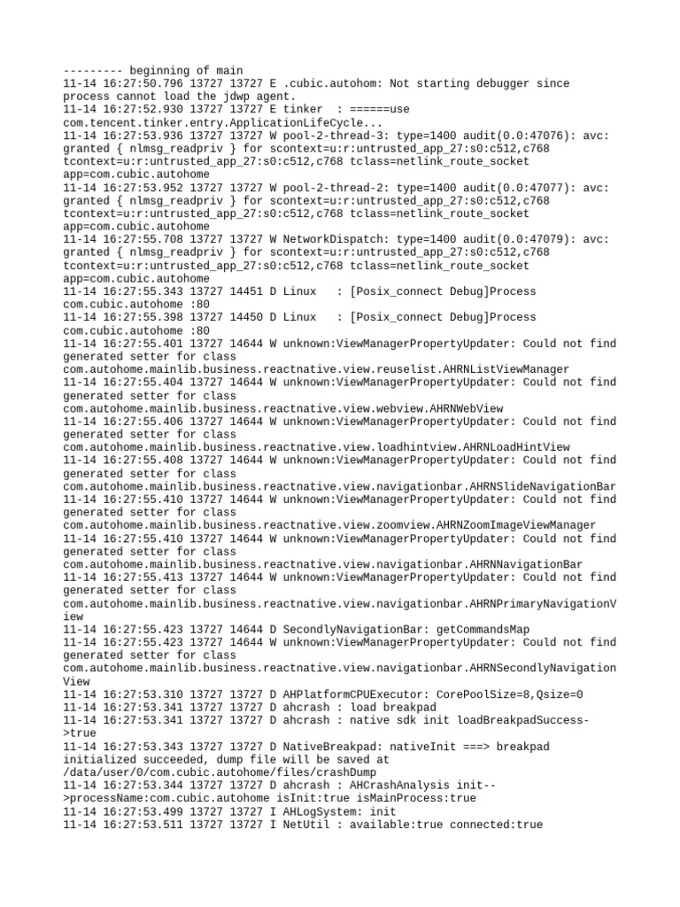 Debugging Logs for Cubic Autohome App | PDF | Proxy Server | Computer ...
