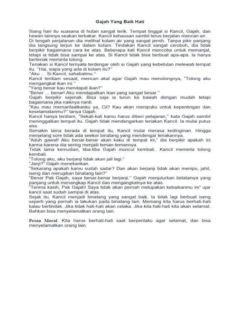 Gajah Yang Baik Hati | PDF