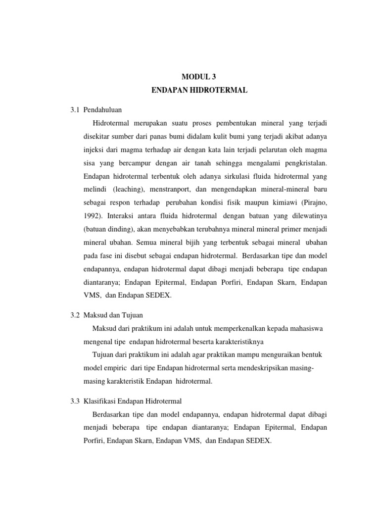 Karakteristik Endapan Hidrotermal | PDF