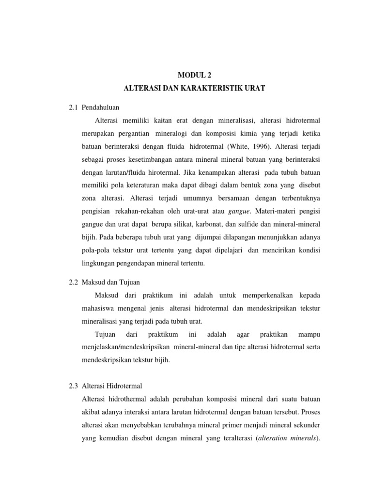 Modul 2 Alterasi Dan Karakteristik Urat | PDF