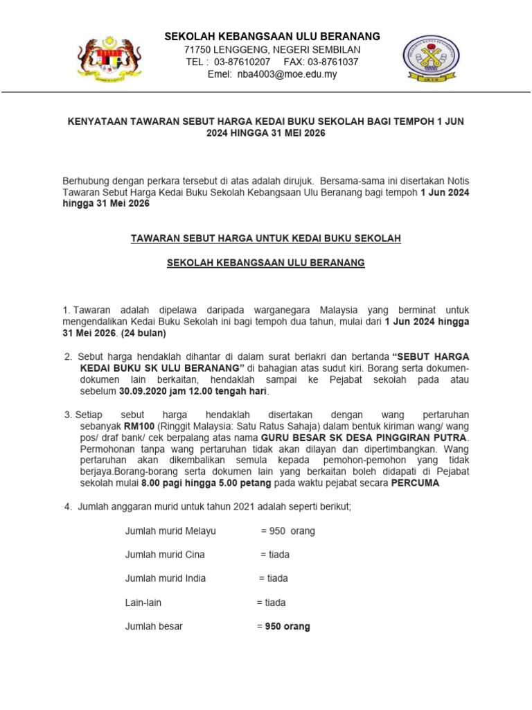 Notis Tender KB | PDF