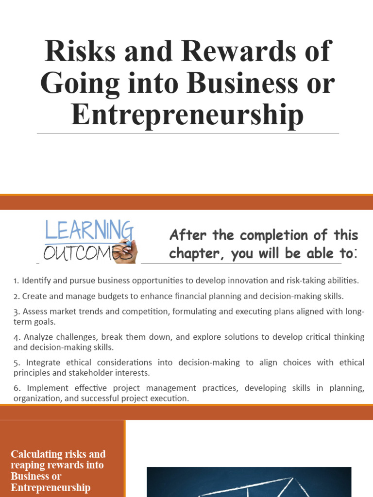Rewards of Going Into Business or Entrepreneurship | PDF ...