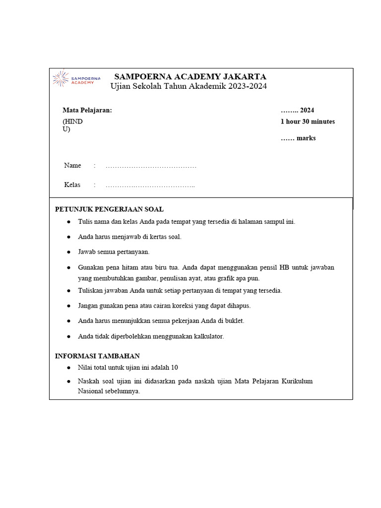 Paper Ujian Grade 6 Pdf