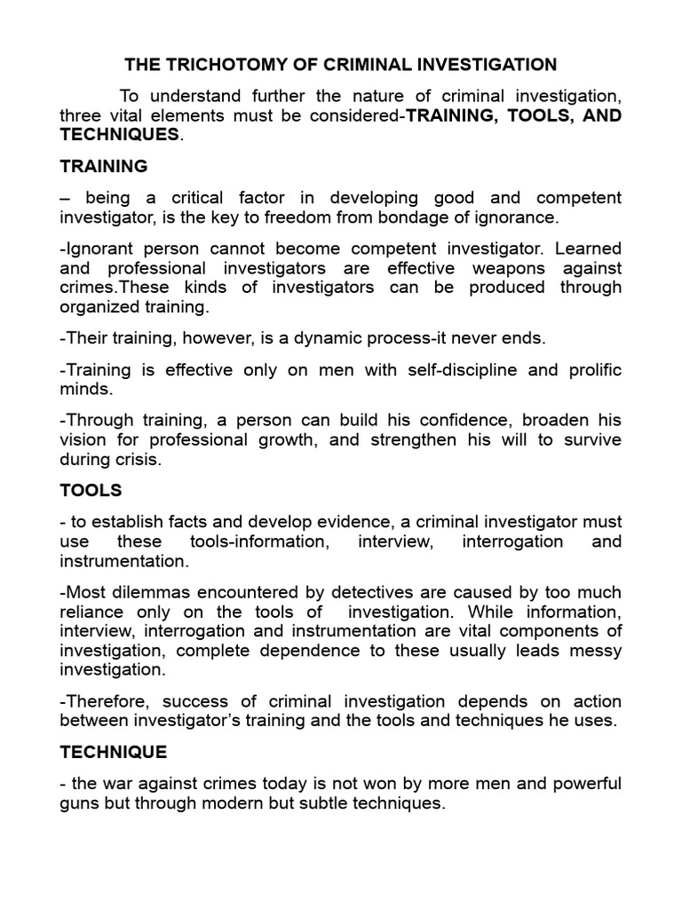 Trichotomy in Criminal Investigation Techniques | PDF | Torture ...