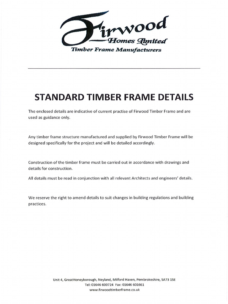 Timber Frame Standard Details 10012017114636 | PDF