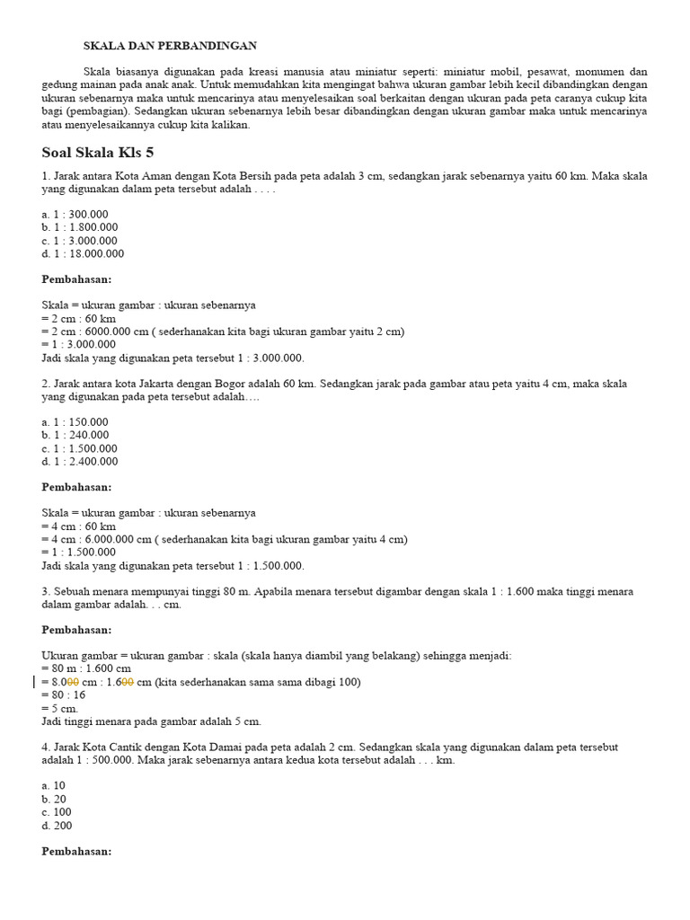 Skala Dan Perbandingan | PDF | Metode & Bahan Ajar | Griya & Taman