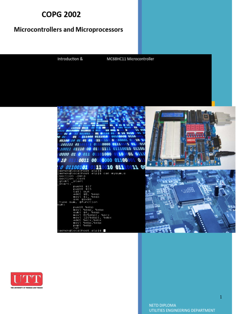 Notes - Introduction and The MC68HC11 | PDF | Central Processing Unit ...
