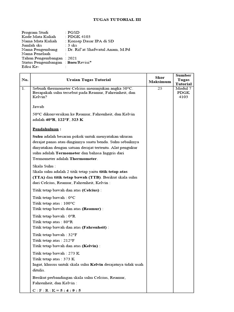 Tugas Tutorial Iii Konsep Dasar Ipa | PDF | Metode & Bahan Ajar | Teknologi & Rekayasa