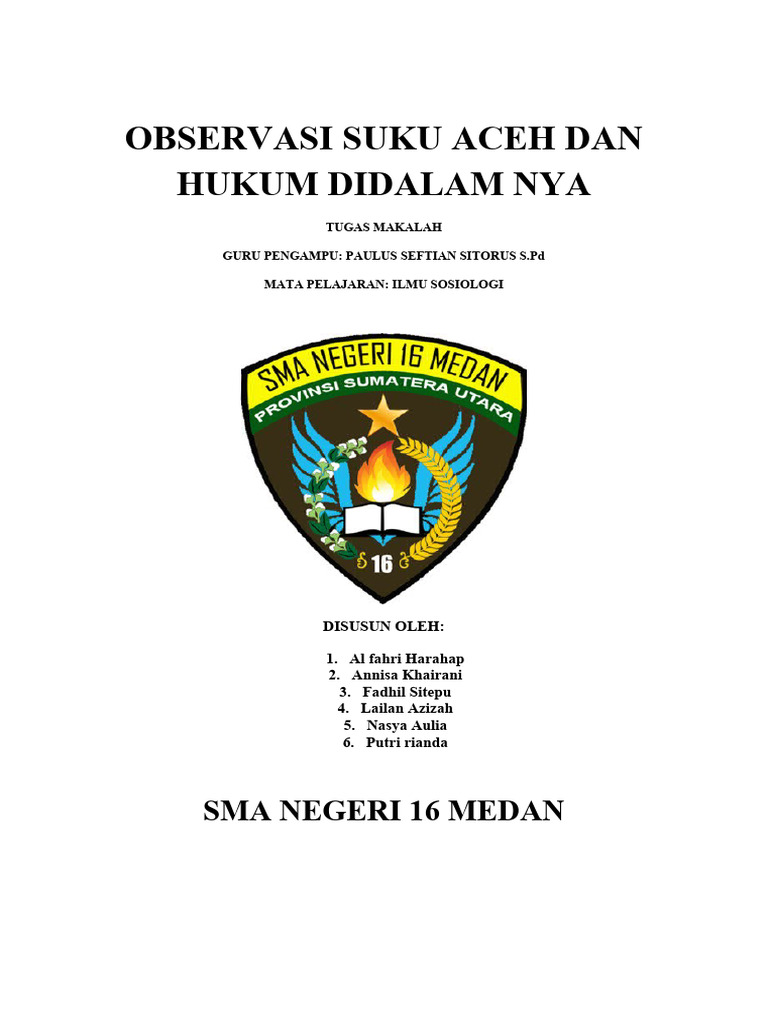 Observasi Suku Aceh | PDF