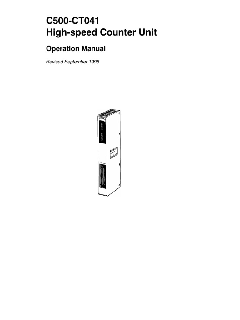 C500-CT041 High-Speed Counter Unit Operation Manual | PDF