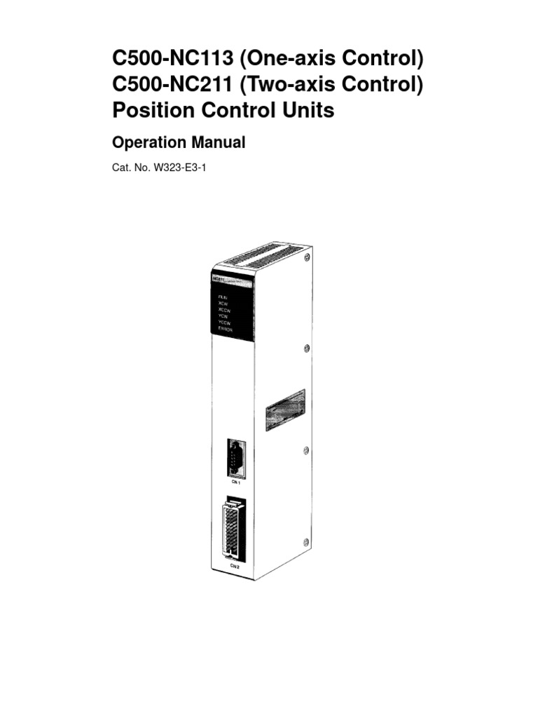 C500-NC113 and C500-NC211 Position Control Units Operation Manual ... C500-NC113 and C500-NC211 Position Control Units Operation Manual ...