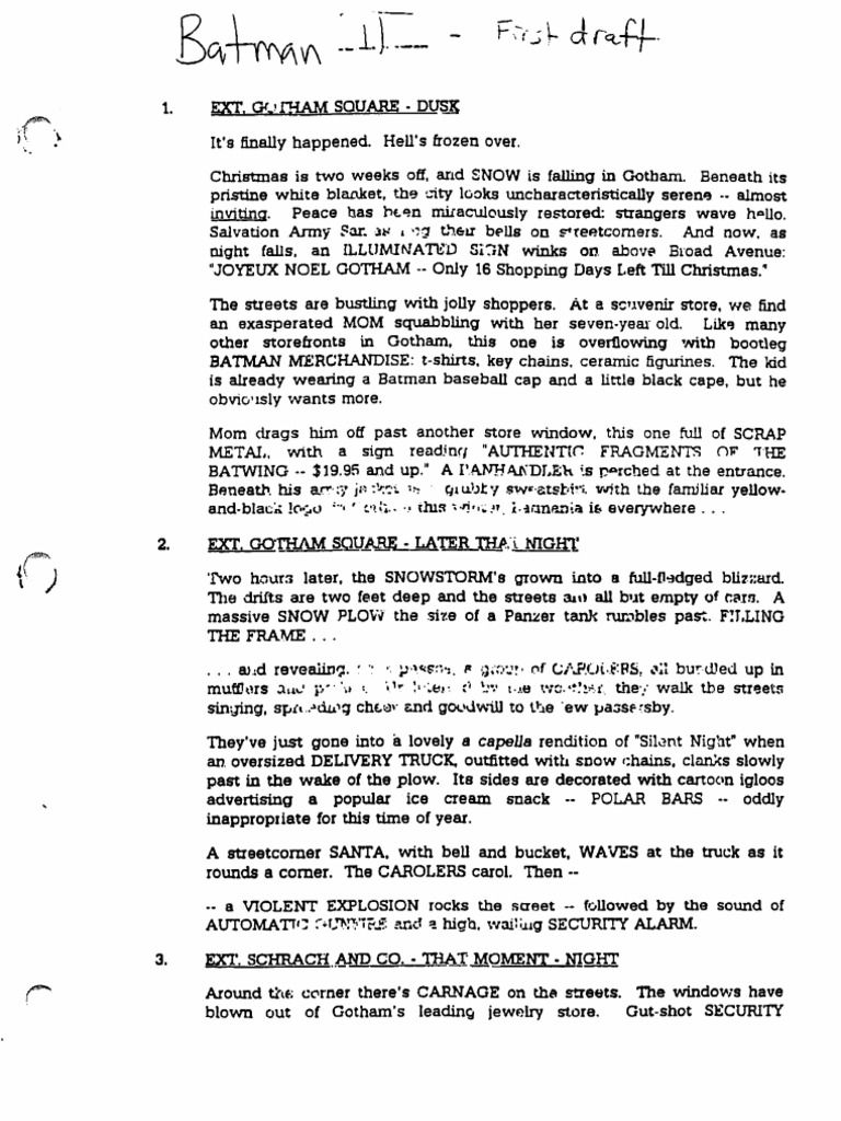 Batman II Screenplay by Sam Hamm (First Draft) | PDF