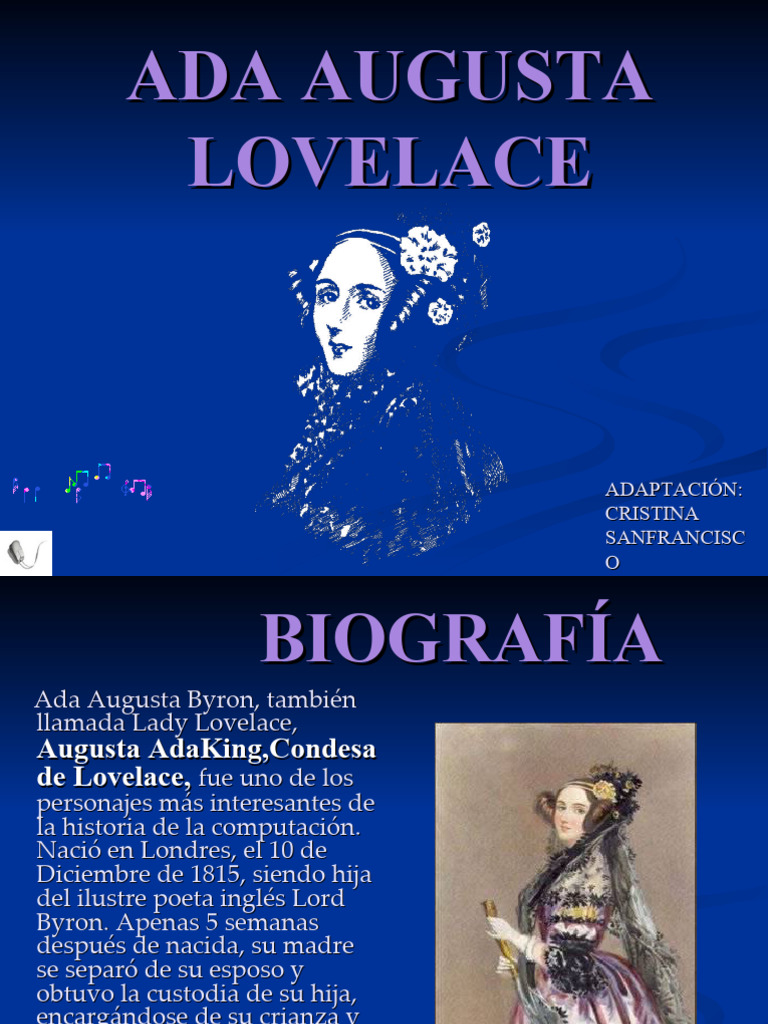 Ada Lovelace: Pionera de la Programación | PDF | Informática | Ciencias ...