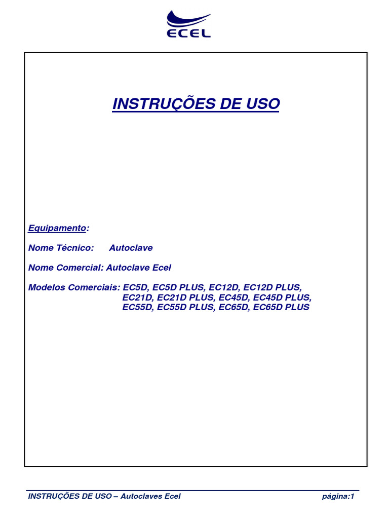 Ecel Manual Autoclave | PDF | Esterilização (Microbiologia) | Embalagem ... Ecel Manual Autoclave | PDF | Esterilização (Microbiologia) | Embalagem ...