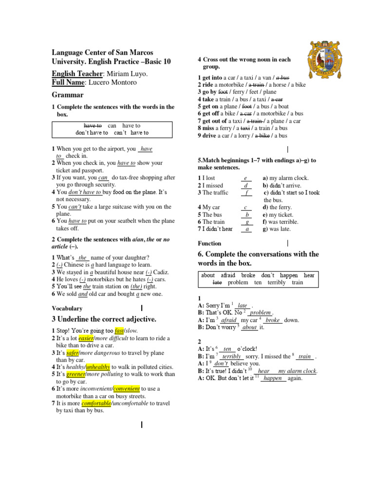 Basic English Practice Guide | PDF | Linguistics | Languages
