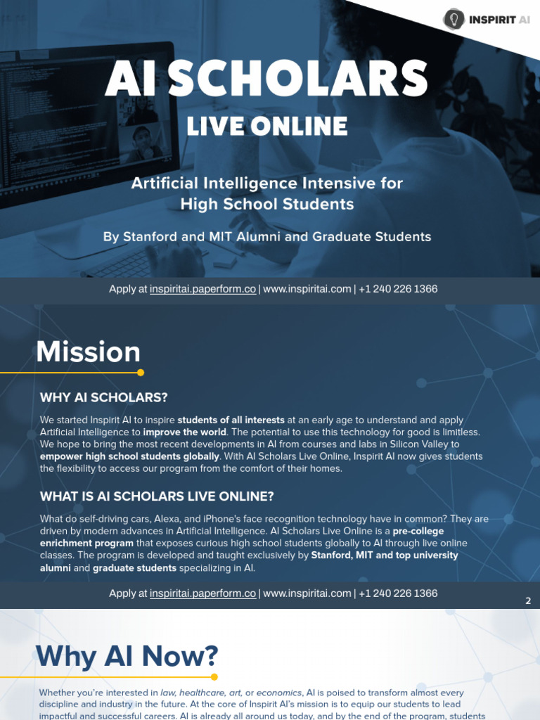 AI Scholars Brochure Winter 2023-Summer 2024 | PDF | Artificial Intelligence | Intelligence (AI ...