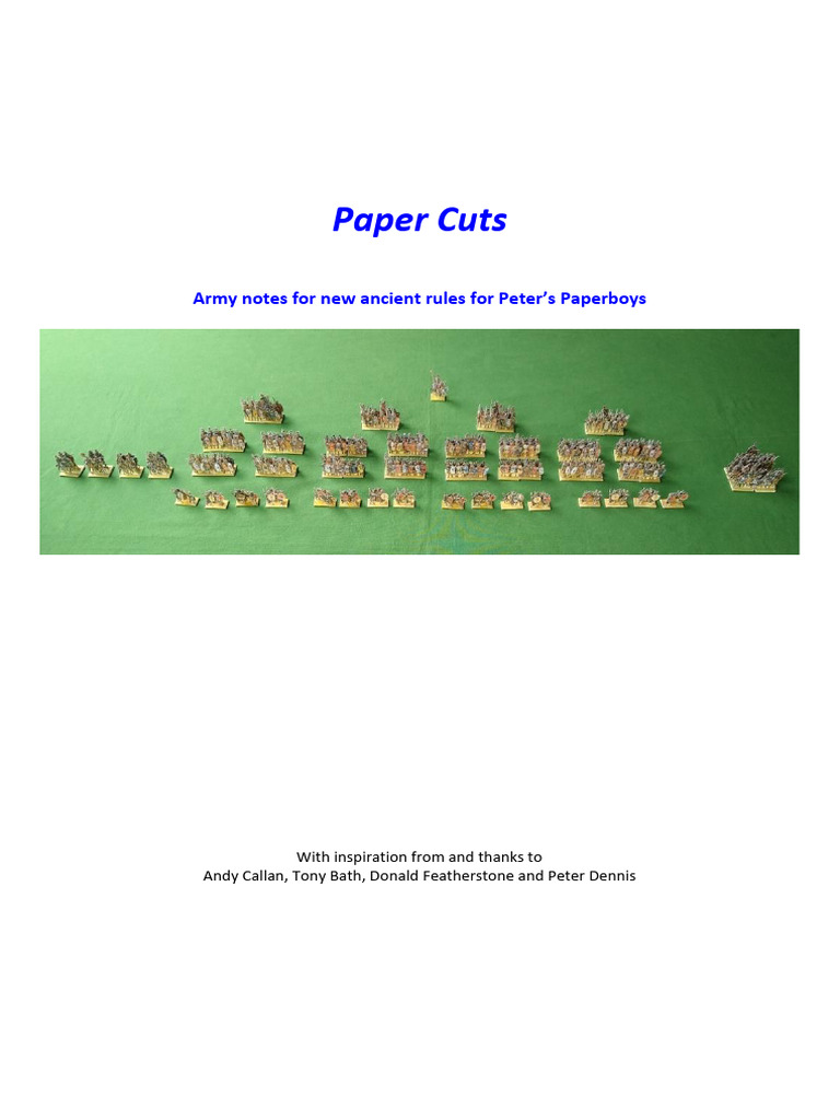 Andy Callan Punic Wars Paper Cuts Army List | PDF | Cavalry | Infantry