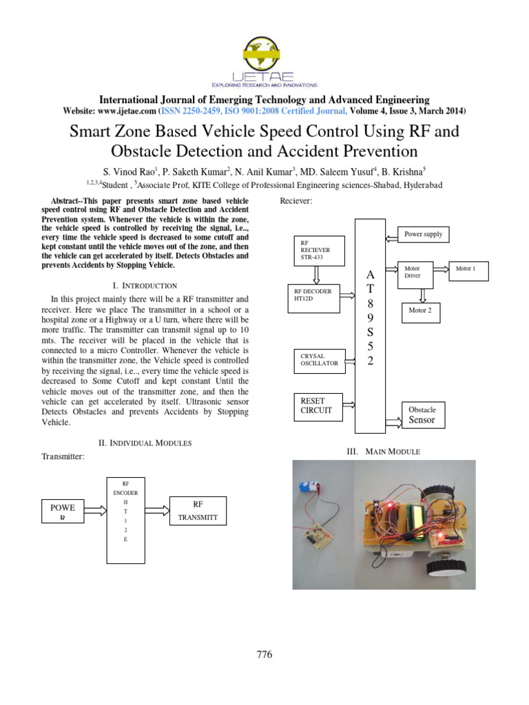 Smart Zone Based Vehicle Speed Control U | PDF | Electronics ...