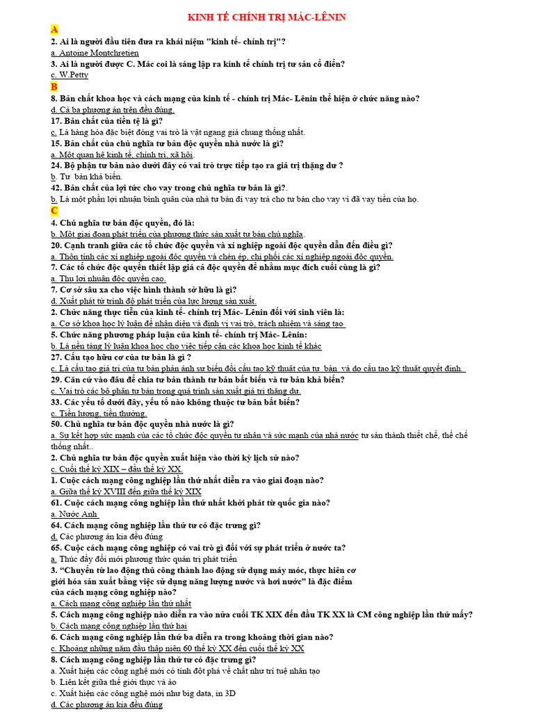 TN Abc KTCT Mác Lênin | PDF