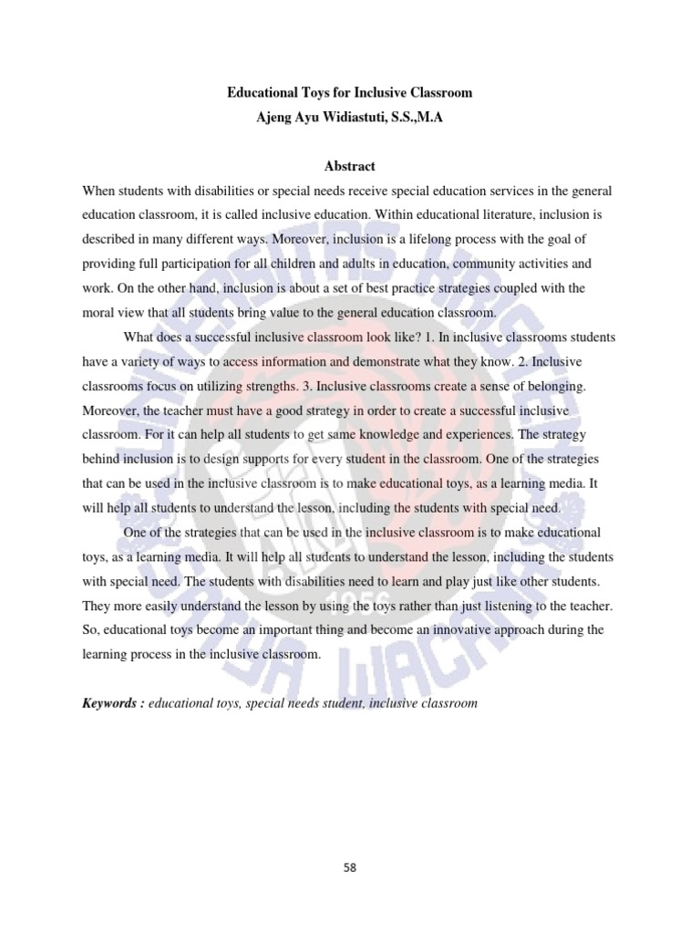 PROS - Ajeng Ayu W - Educational Toys - Fulltext | PDF | Inclusion (Education) | Toys