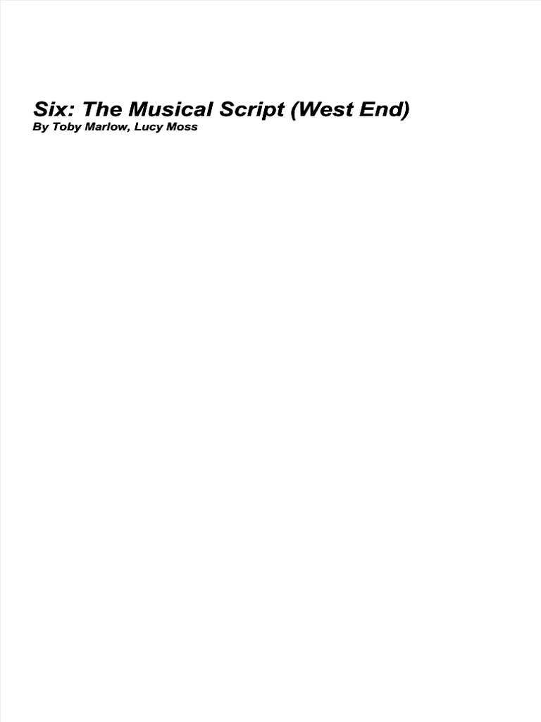 Six the Musical Script Overview | PDF