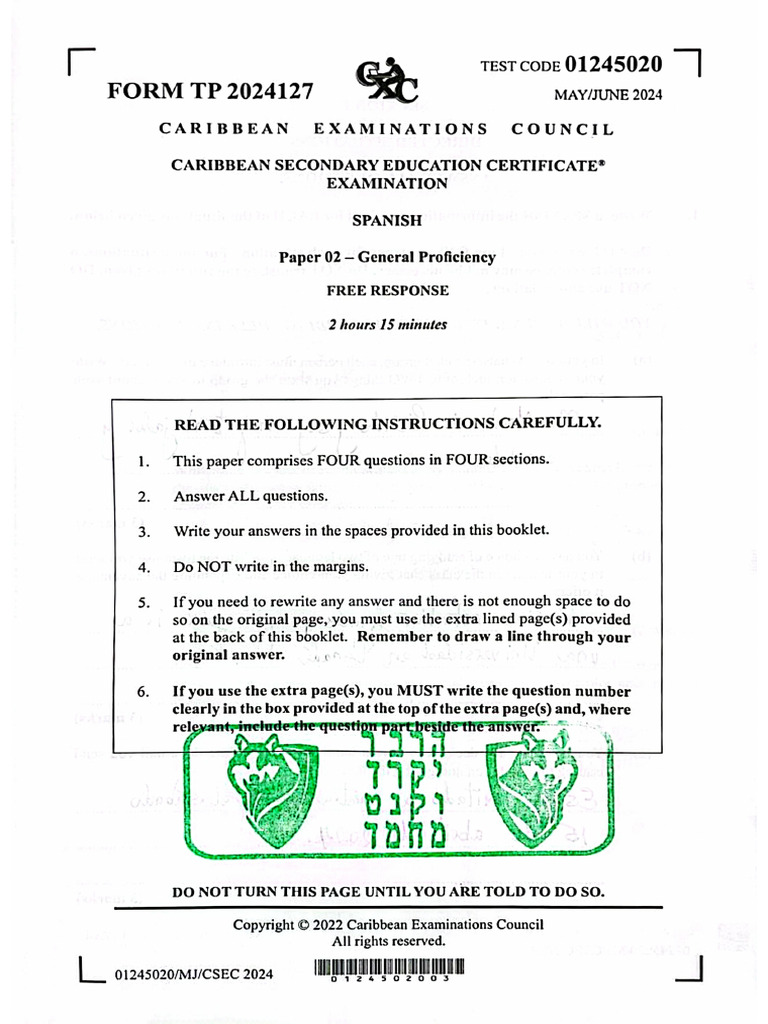 Spanish Paper 2 May 2024 Solutions | PDF