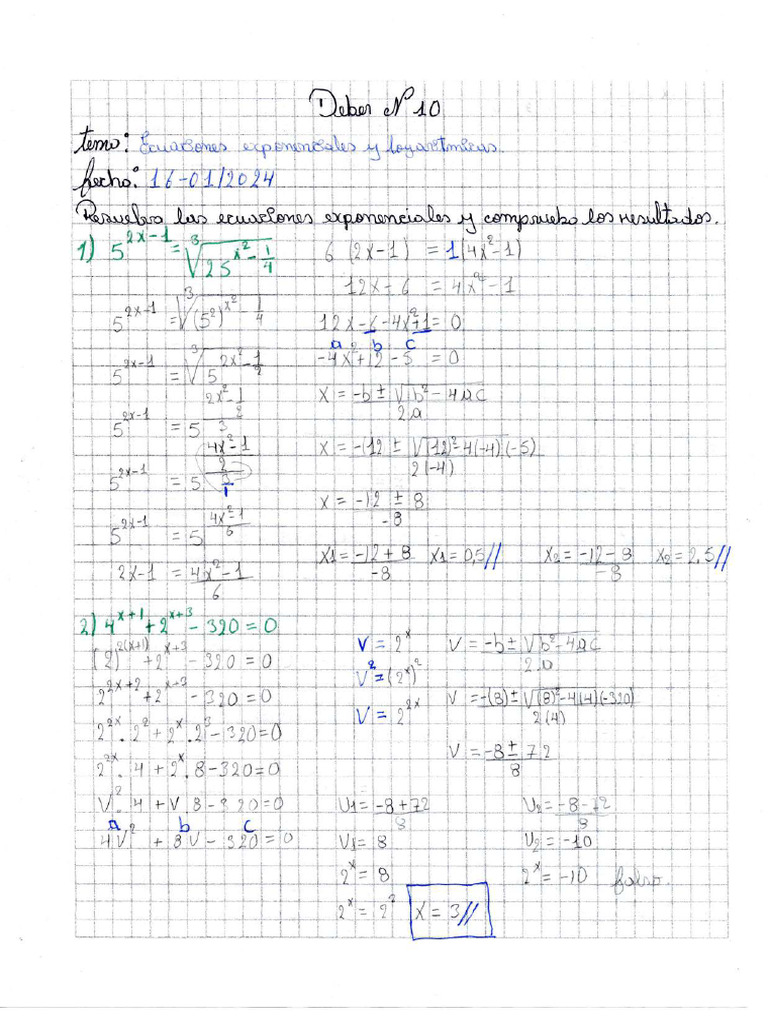 Matematicas Deber 10 | PDF