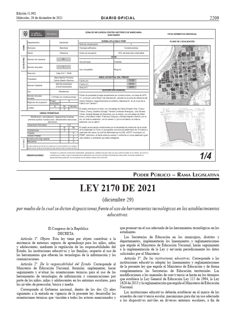 Ley 2170 de 2021 (Herramientas Tecnológicas) | PDF | Póliza de seguros ...