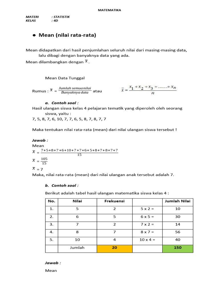 Latihan MTK Kelas 4 | PDF | Metode & Bahan Ajar