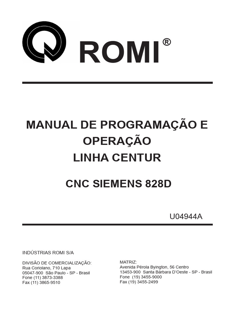 Manual de Programacao Torno Romi | PDF | Programas | Pen-drive
